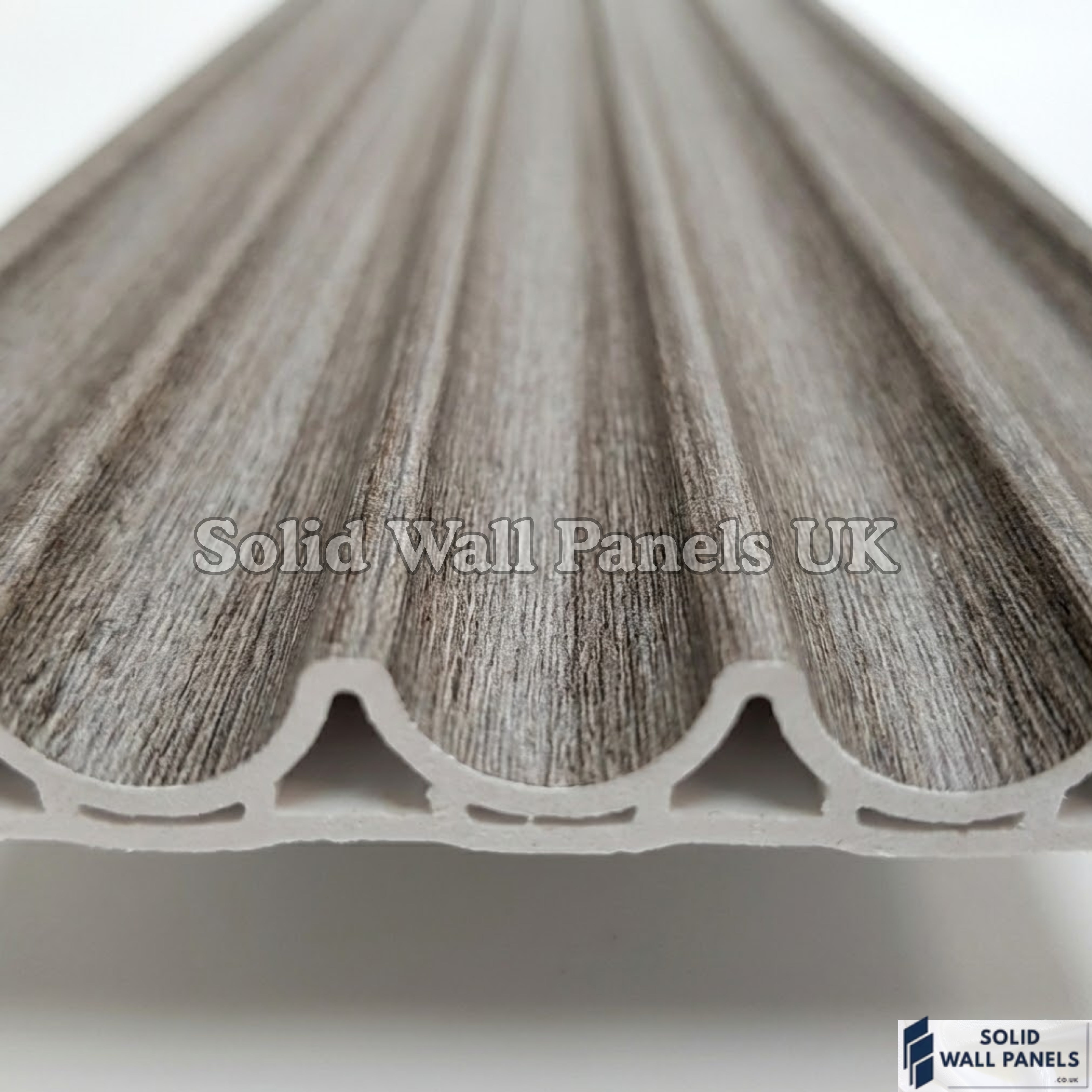 Ash Grey Wave Style Wood Effect WPC Wall Panels | Solid Wall Panels UK