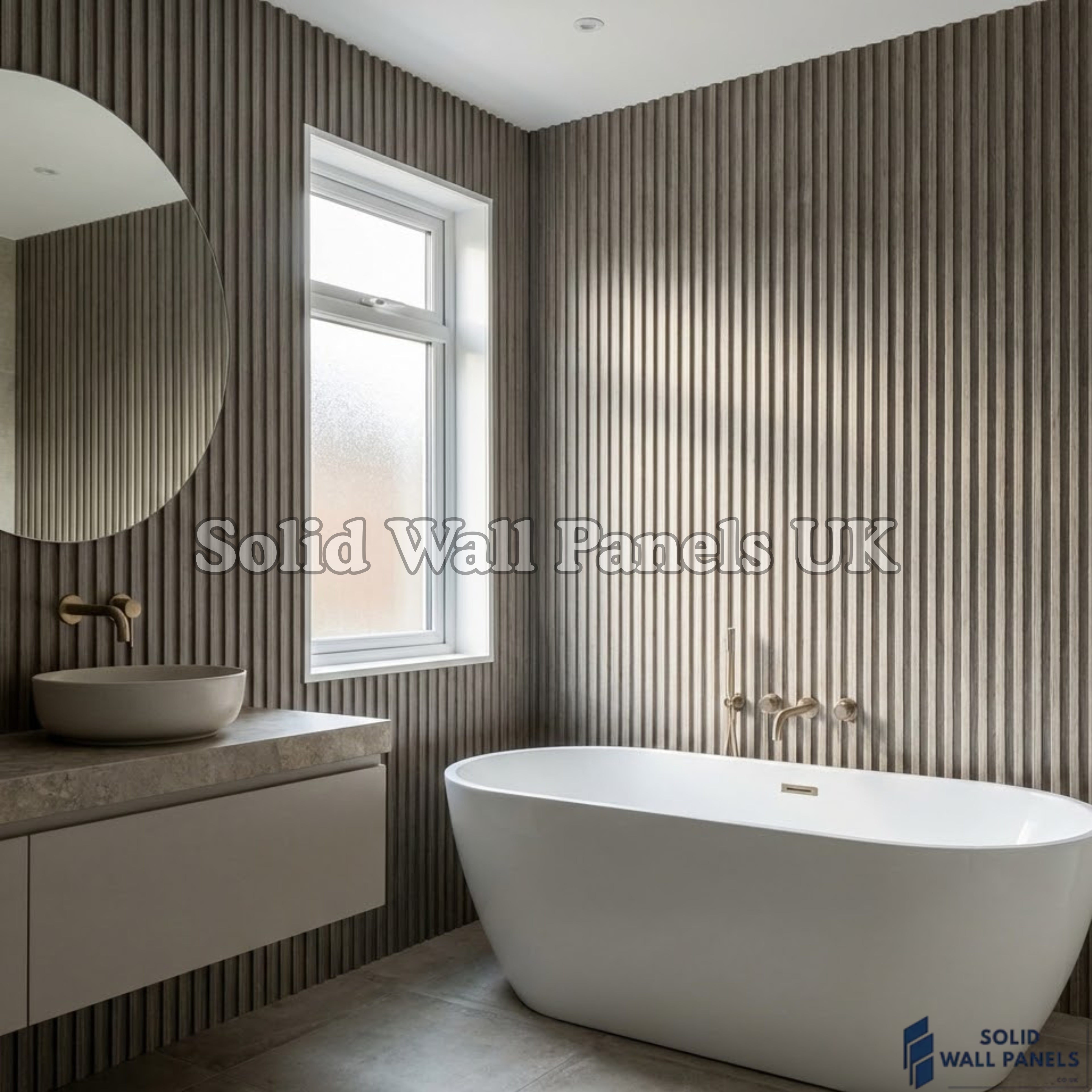 Ash Grey Wave Style Wood Effect WPC Wall Panels | Solid Wall Panels UK