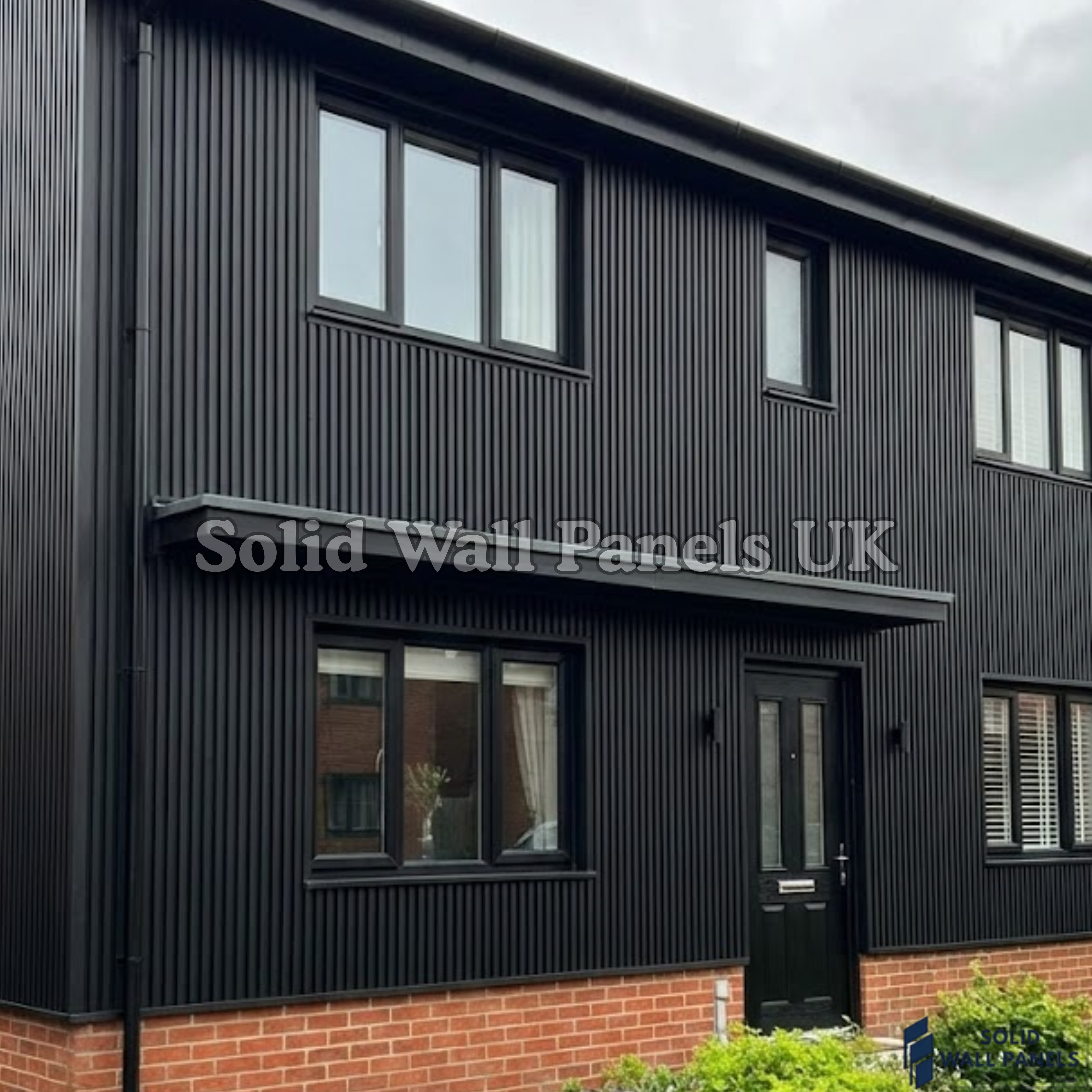 Black Exterior Composite Wall Panels — Weatherproof Outdoor Cladding ...