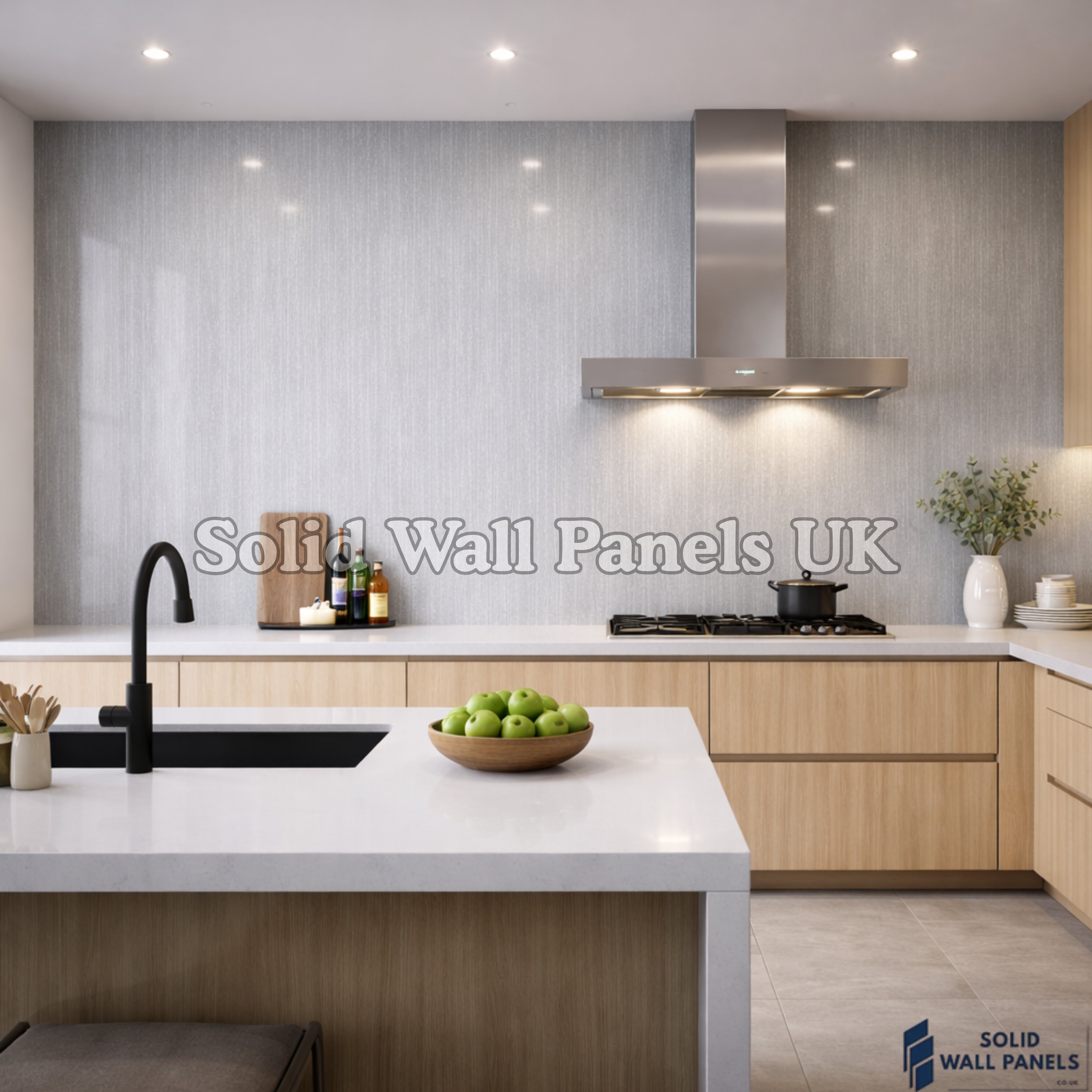 Kitchen & Bathroom PVC Wall Panels – Dark Grey 60x240cm – Solid Wall ...