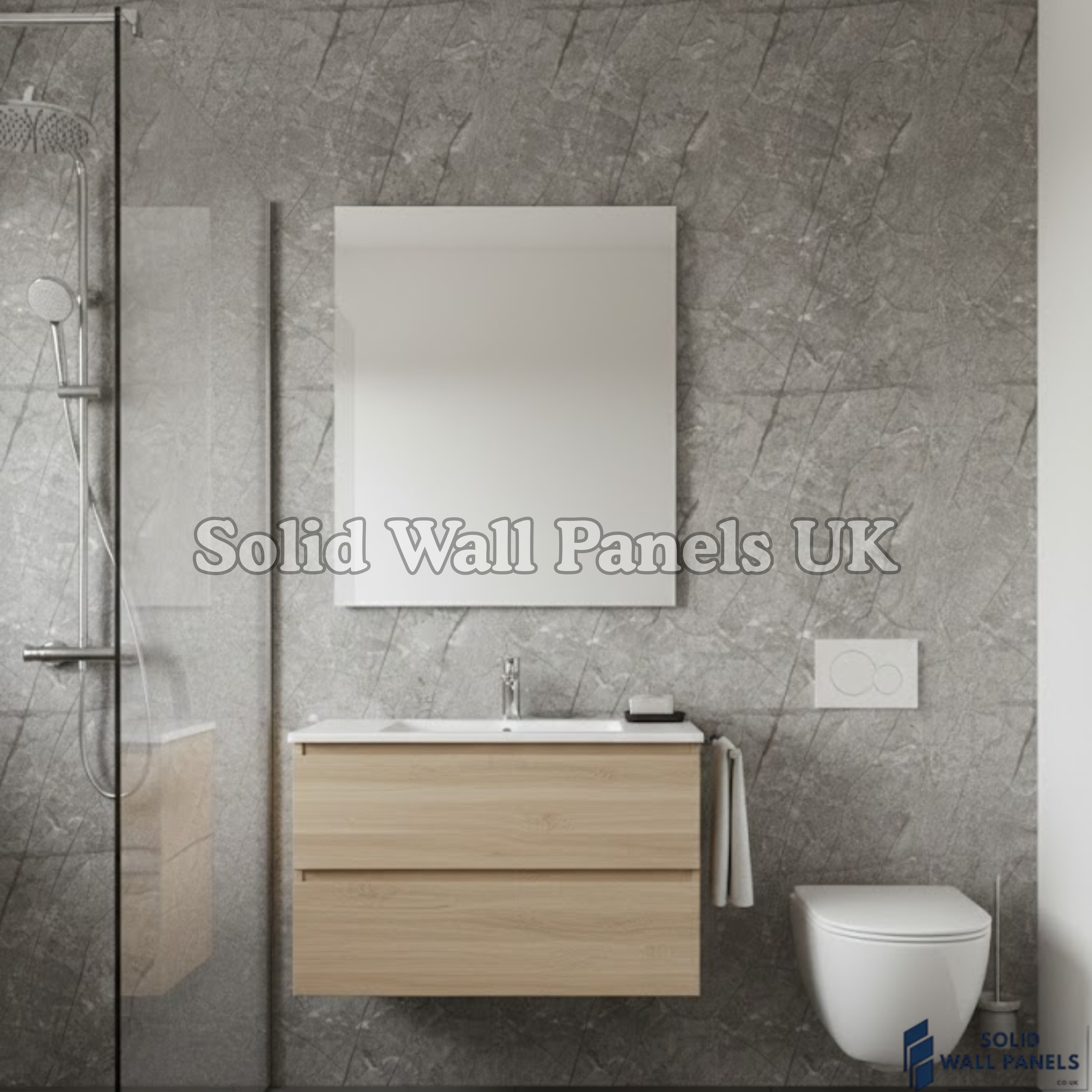 Kitchen & Bathroom PVC Wall Panels – Grey Marble Effect 60x240cm ...