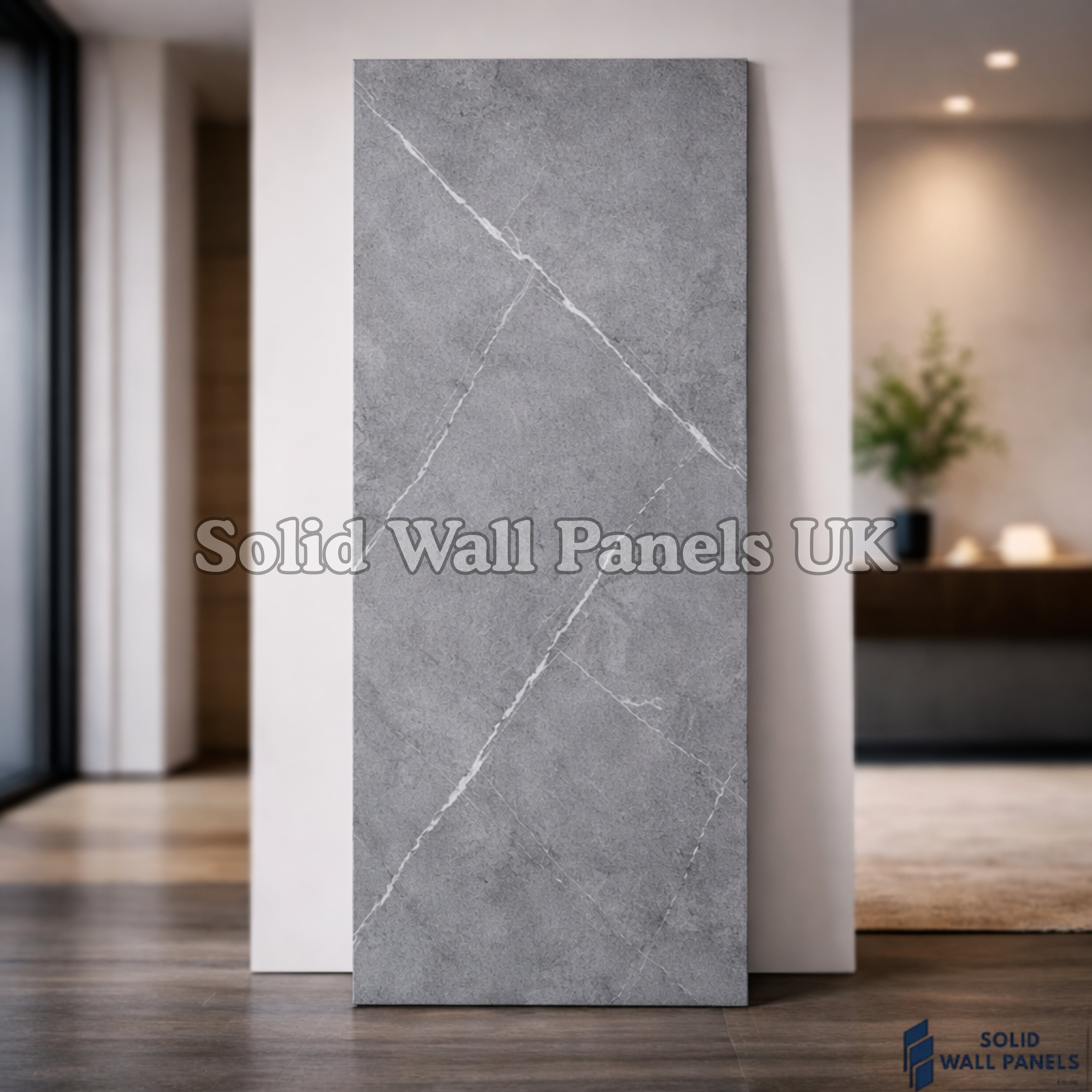 Kitchen & Bathroom PVC Wall Panels – Light Grey Marble Effect 60x240cm ...