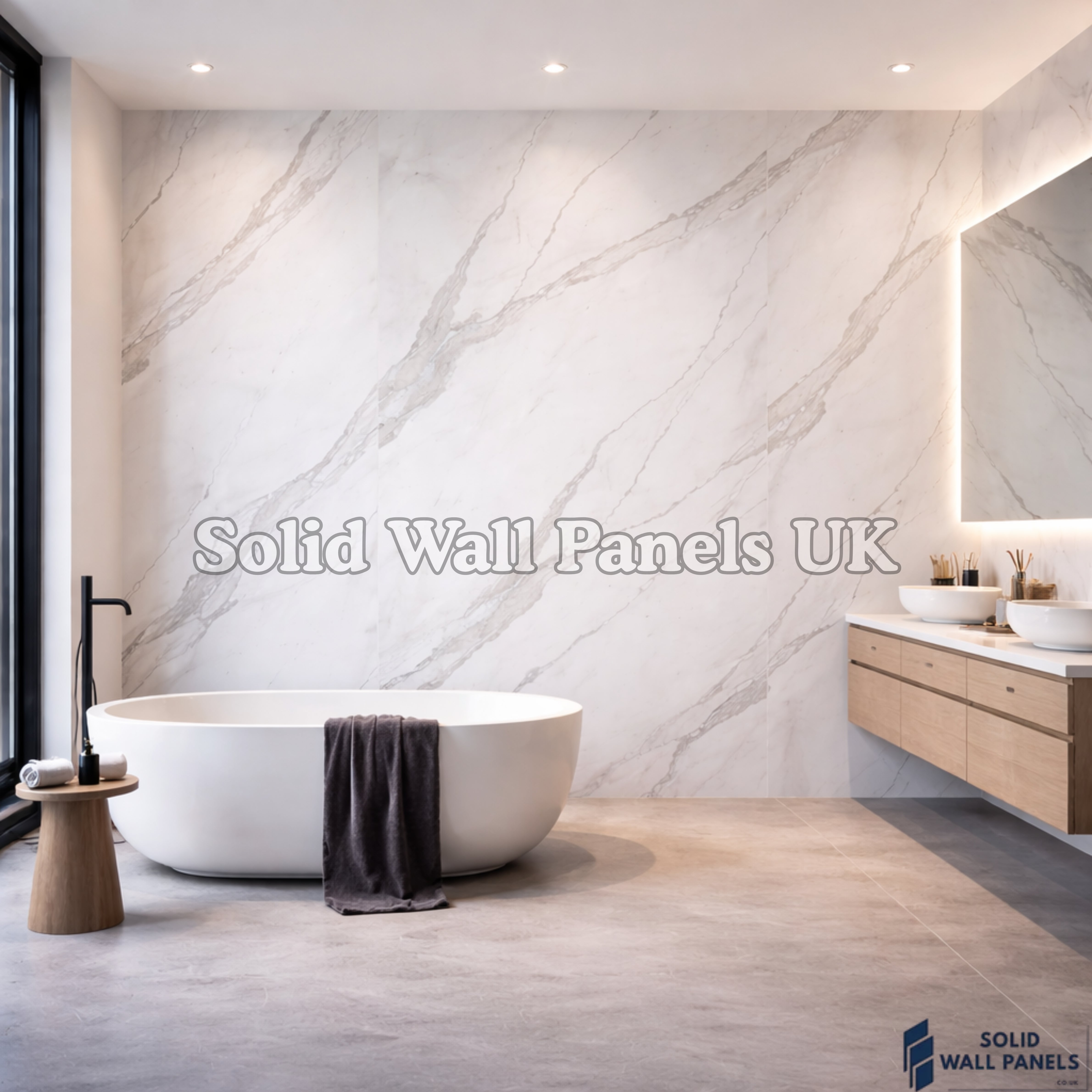 Kitchen & Bathroom PVC Wall Panels – White Marble Effect 60x240cm ...