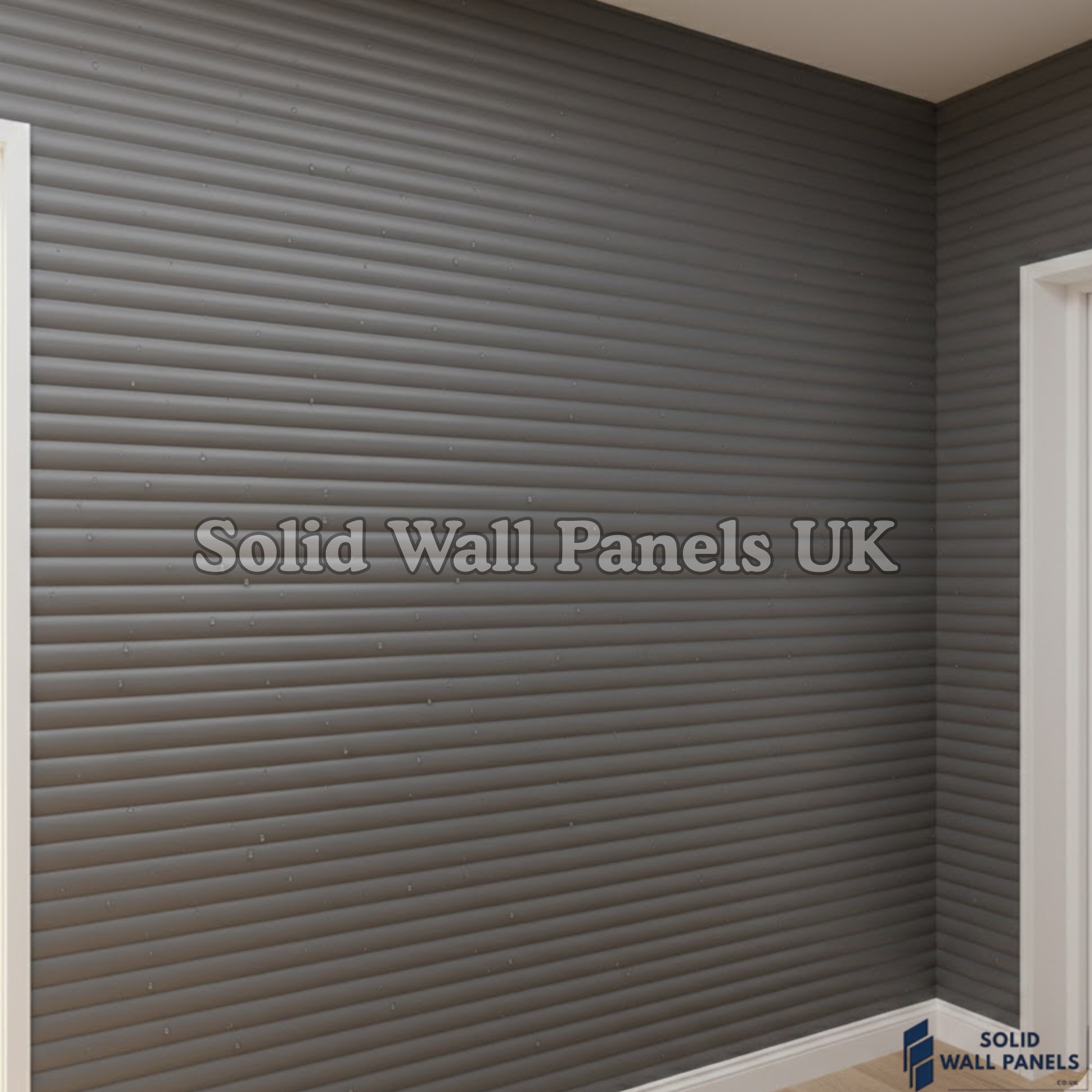 WPC 3D FLUTED Wall Panels – Matte Grey | Solid Wall Panels UK