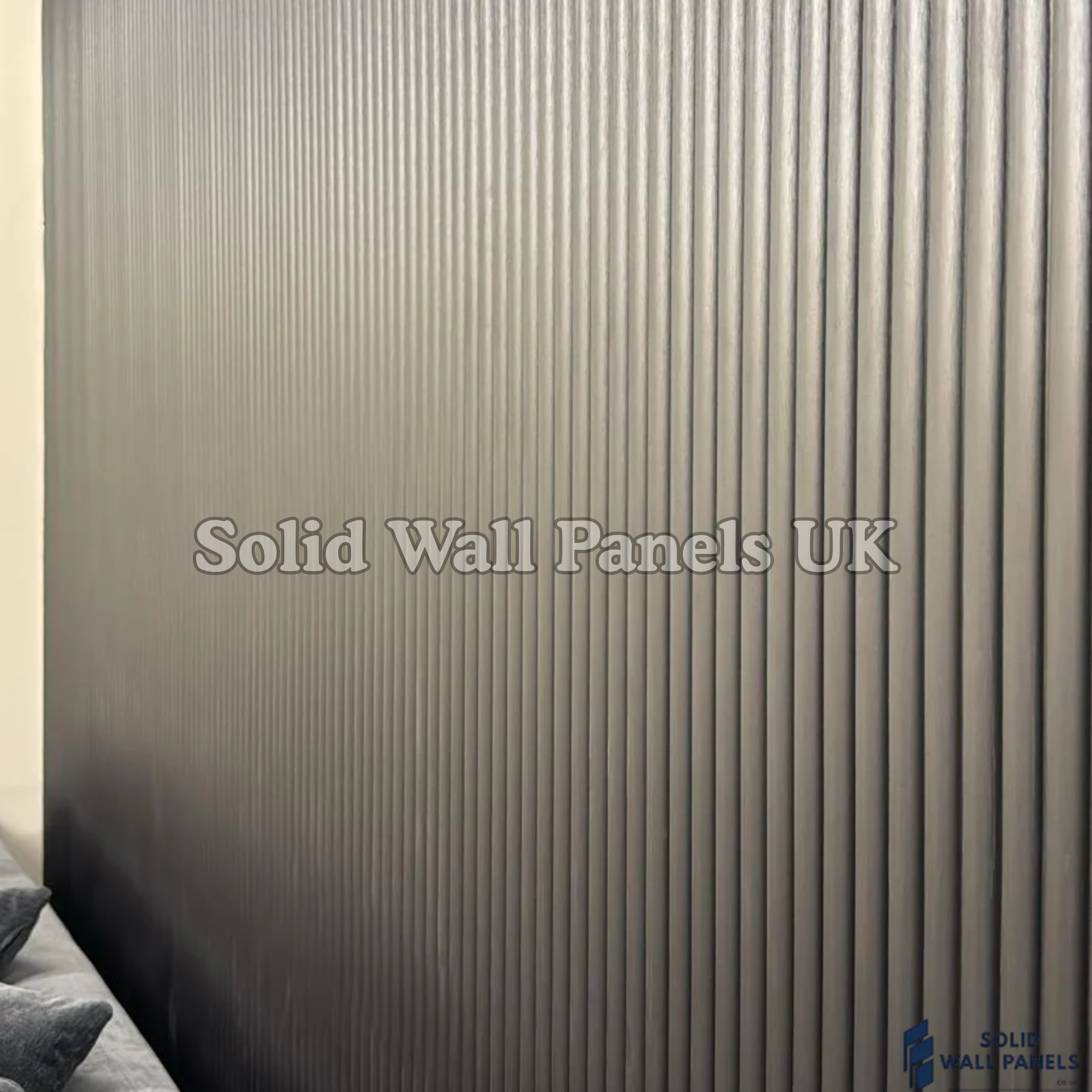 WPC 3D FLUTED Wall Panels – Silver Metallic | Solid Wall Panels UK